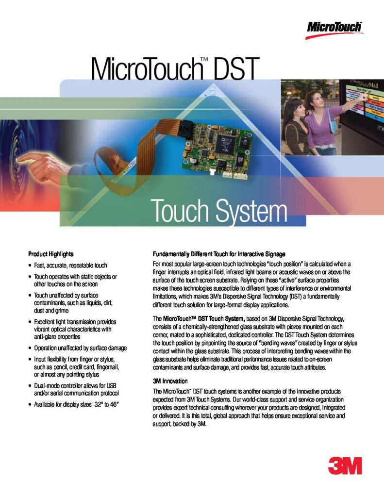 40" DST Touch Dual System 3M touch sensor, 3M Part DSTK9007-3400 ...